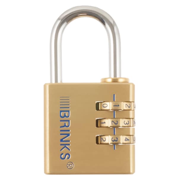 Brinks Combination Padlock, Brass, 40mm, Resettable 171-40051 | Zoro