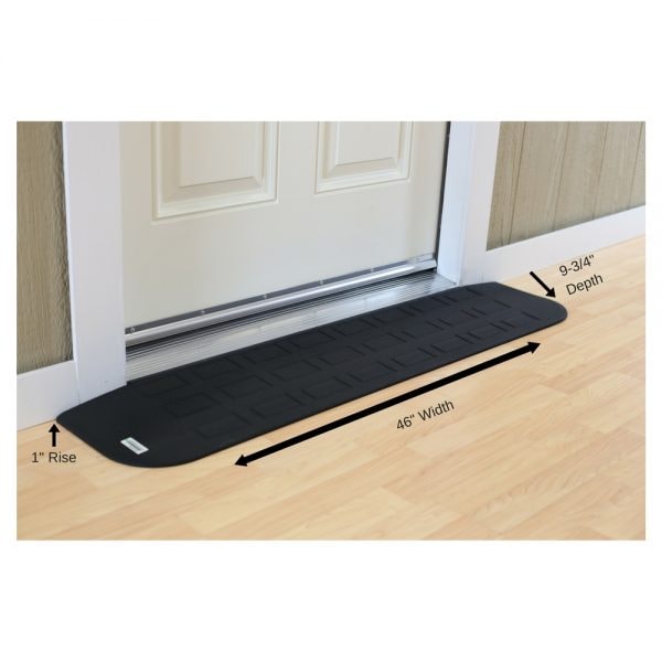 HANDIRAMP ADA Compliant Rubber Threshold Ramp: 1" Rise x 46" Wide x 9-3 ...