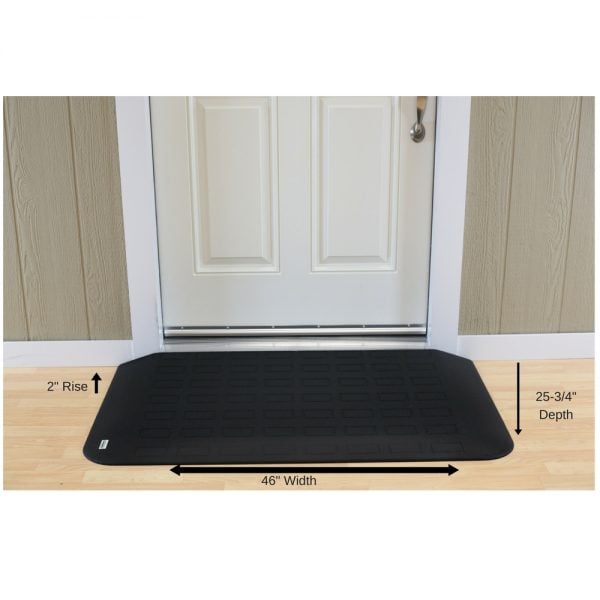HANDIRAMP ADA Compliant Rubber Threshold Ramp: 2" Rise x 46" Wide x 23 ...