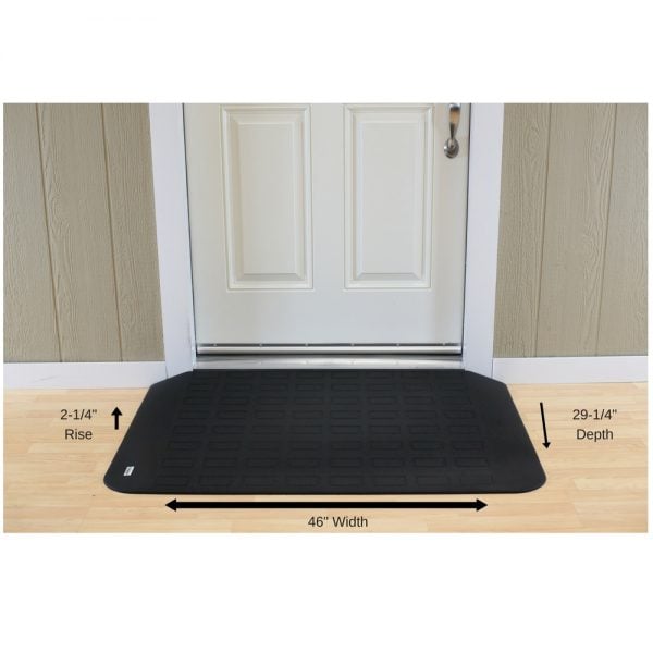 HANDIRAMP ADA Compliant Rubber Threshold Ramp: 2-1/4" Rise x 46" Wide x ...