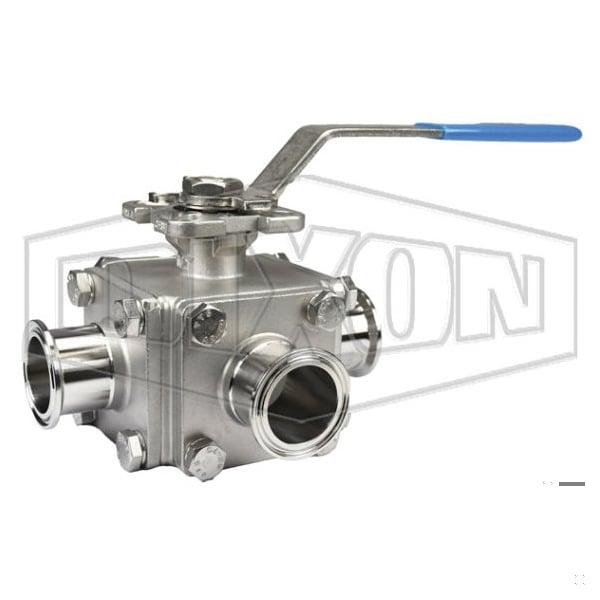 Dixon 3-Way Multi-Port Ball Valve, 2 in, Stainless Steel Body, L-Full ...