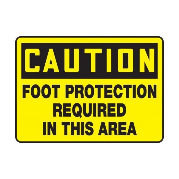 Accuform MPPE553VP Safety Sign, CAUTION FOOT PROTECTION REQUIRED IN ...