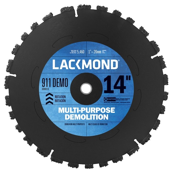 Lackmond Diamond Demolition Blade, Carbide Segmented, Series 911, 7 ...