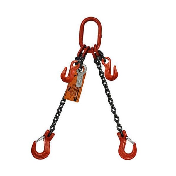 Hsi Two Leg Chain Slng, Adjstbl Type A, 3/8 in dia, 14ft L, Oblong Link ...