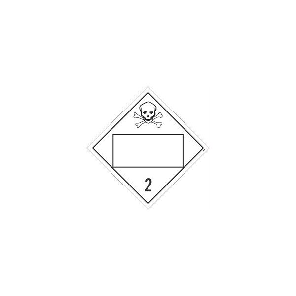 Nmc PLACARD, POISON GAS 2, BLANK, DL150BP10 | Zoro