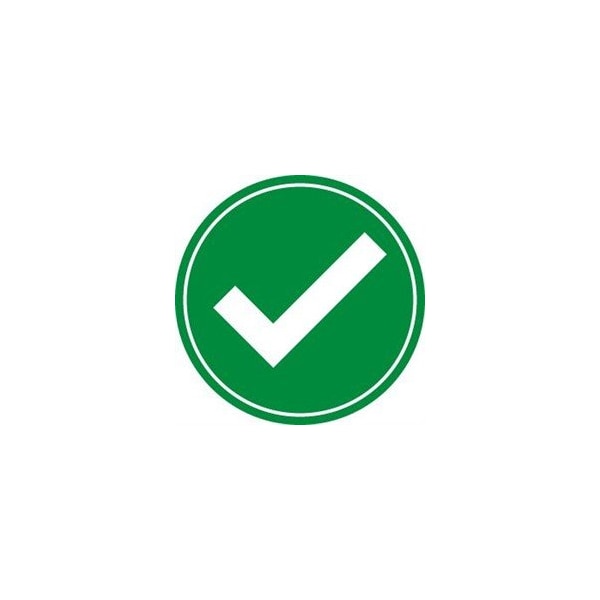 Nmc GREEN CHECK MARK, LABEL, 6X6, ISO673AP50 | Zoro