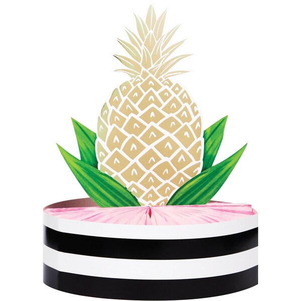 Creative Converting Golden Pineapple Centerpiece, 9"x12", 6PK 332543 | Zoro
