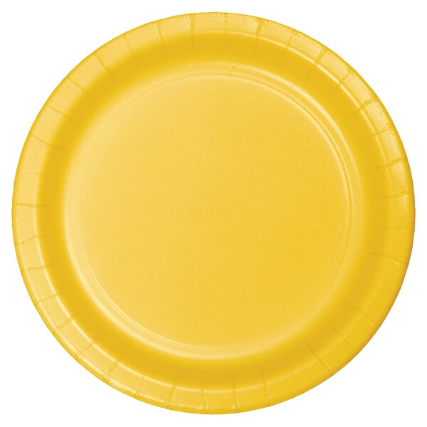 Touch Of Color School Bus Yellow Banquet Plates, 10", 240PK 501021B | Zoro