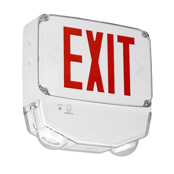 Compass LED Exit Sign / Emergency Light Combo Wet Location, Cold Temp ...