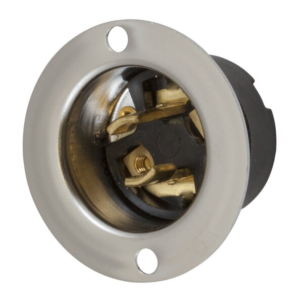 Hubbell Wiring Device-Kellems Flanged Locking Inlet, 15 A, 125V AC ...