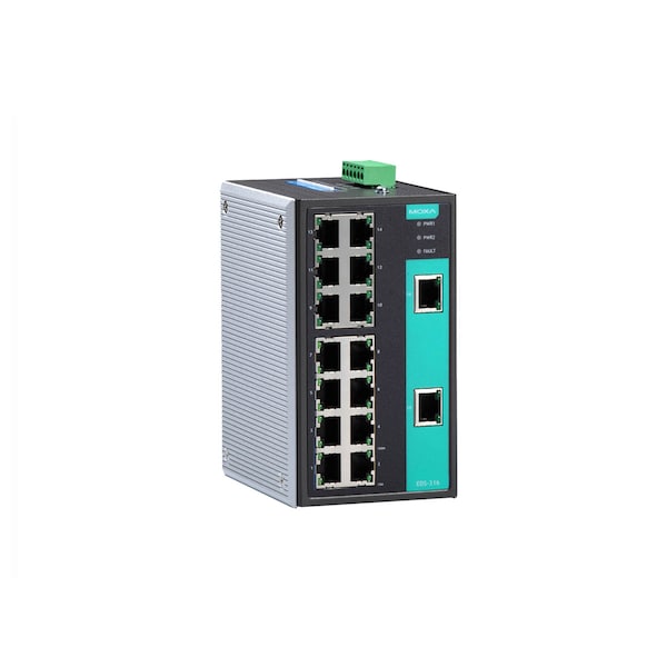 Moxa Indust. Unmgd Eth. Swtch W/ 16 10/100Baset(X)Ports, Eds-316-T EDS ...