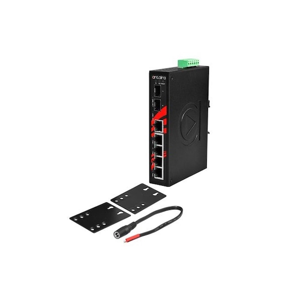 Antaira 7-Port Industrial Gigabit PoE+ Unmanaged Ethernet Switch LNP ...