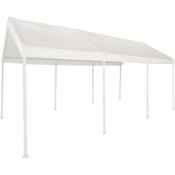 Impact Canopy Carport 10 FT 8In x 20 FT, 8 legs, Steel Pipes, White ...