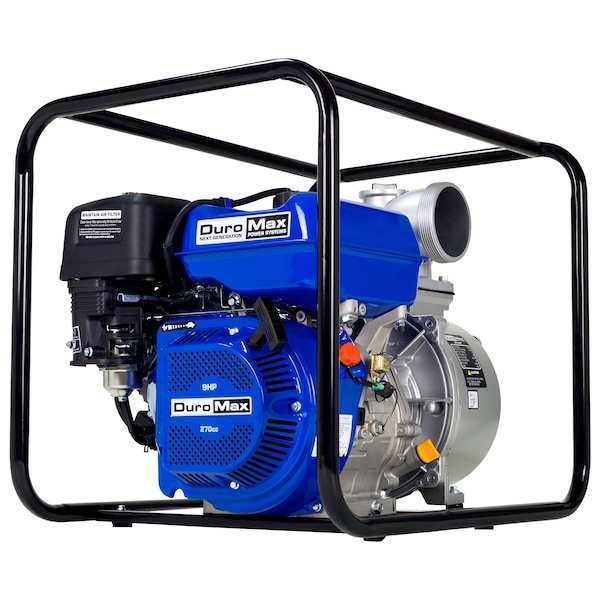 Duromax 4 in 427GPM 9HP Gas Engine Semi-Trash Water Pump, 91 ft Max ...