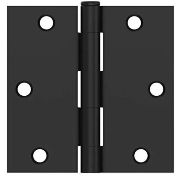 Global Door Controls 4 in. x 4 in. Matte Black Plain Surface Mount ...