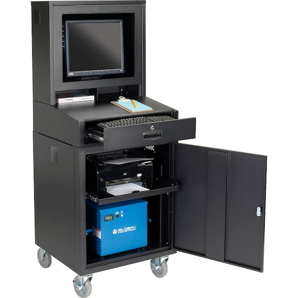 Global Industrial Mobile Powered LCD Computer Cabinet, 40AH Battery ...