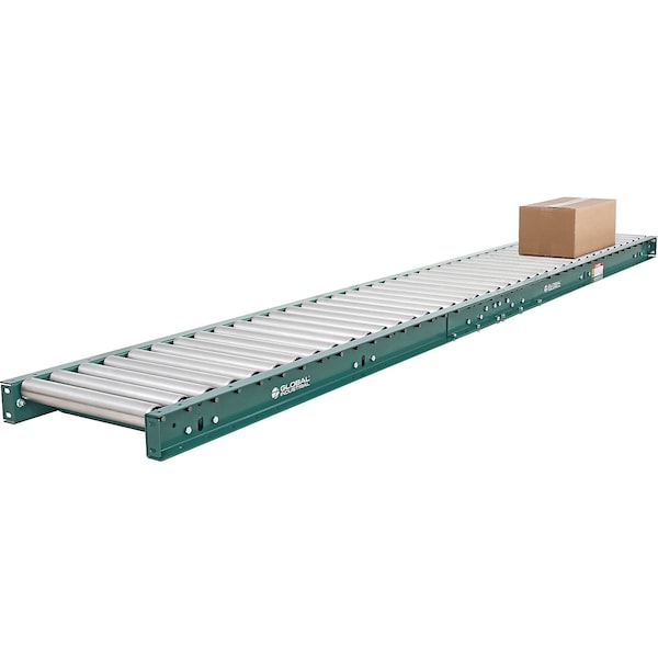 Global Industrial 10ft Straight Roller Conveyor, 21in Between Frame ...