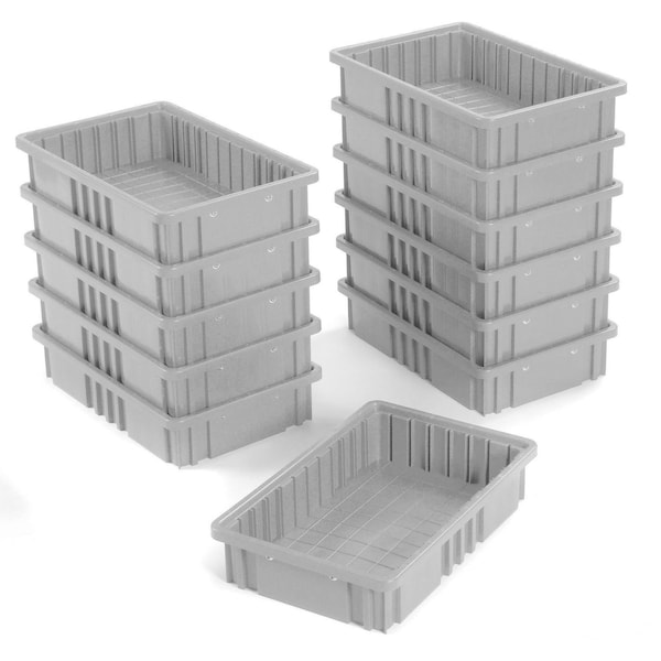Quantum Storage Systems Divider Box, 16-1/2 in L, Gray, Polypropylene ...