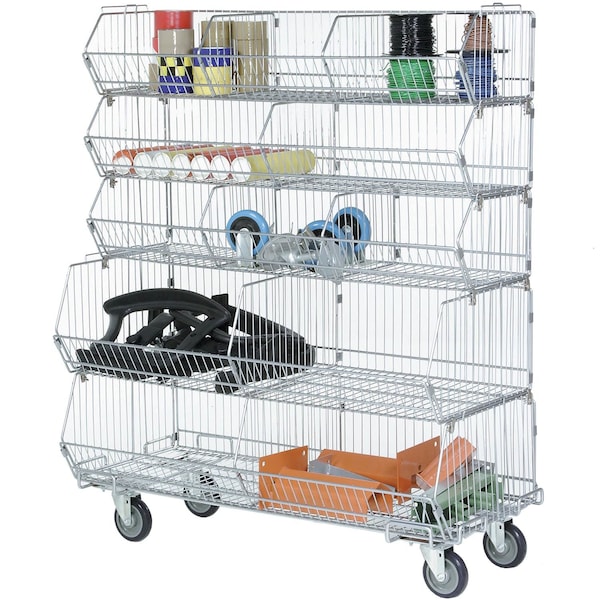 Global Industrial Modular Wire Stacking Bin Basket Rack, 36inW x 20inD ...