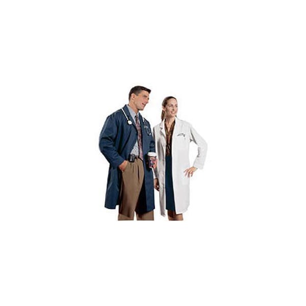 Superior Surgical Lab Coat, Unisex, Navy, S 431-S | Zoro