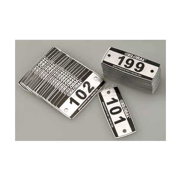Global Industrial Locker Number Plate Kit, Numbered 101-299 652717 | Zoro