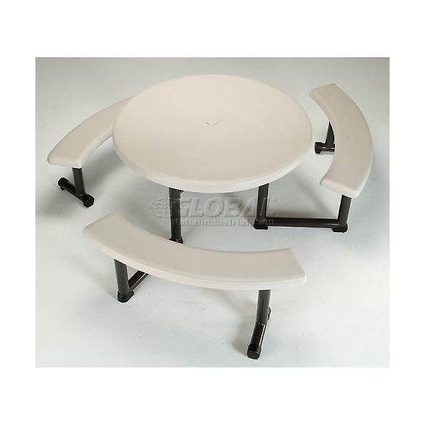 Lifetime Round Picnic Table W/ Swing Out Benches, 44 in L 260205 | Zoro