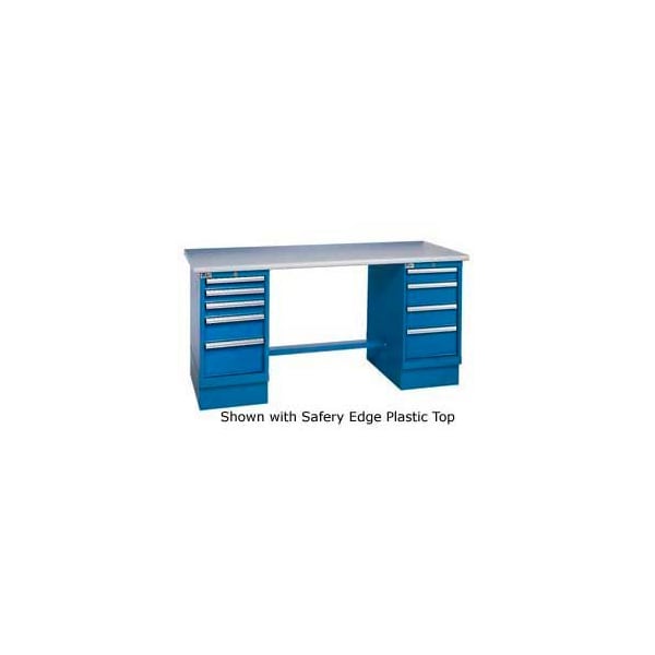 Global Industrial 72 x 30 Safety Maple Pedestal Workbench with 8 ...