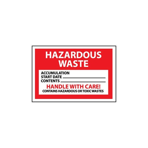 National Marker Co NMC Hazardous Waste Vinyl Labels - Hazardous Waste ...