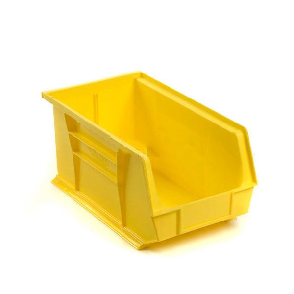 Global Industrial Hang & Stack Storage Bin, Plastic, Yellow, 7 in H ...