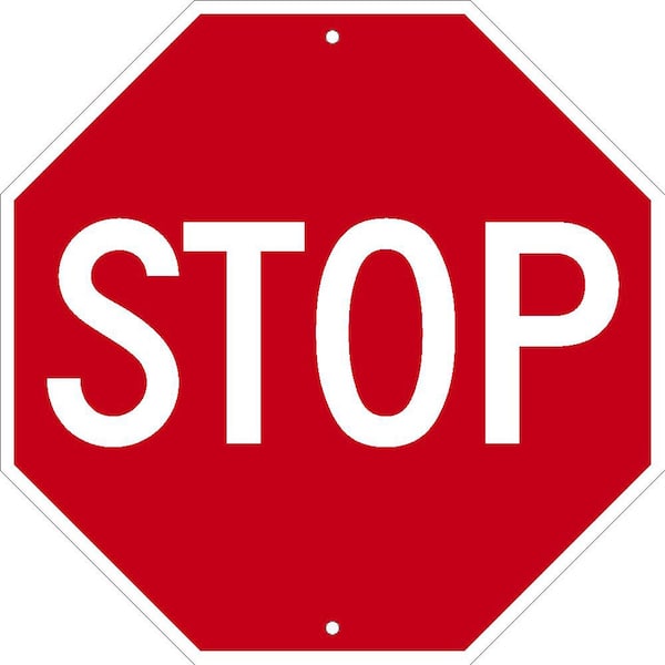 National Marker Co NMC Traffic Sign, Stop Sign 18, 18 X 18, White ...