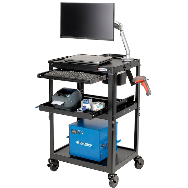 Global Industrial Mobile Powered Laptop Cart with 40AH Battery 436996BK ...