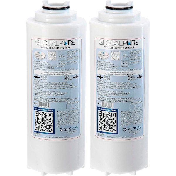 Global Pure Replacement Water Filter, 3,600 Gallon Capacity, 2PK 761215 ...