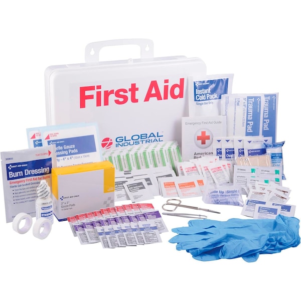 Global Industrial First Aid Kit, 50 Person, ANSI Compliant, Plastic ...