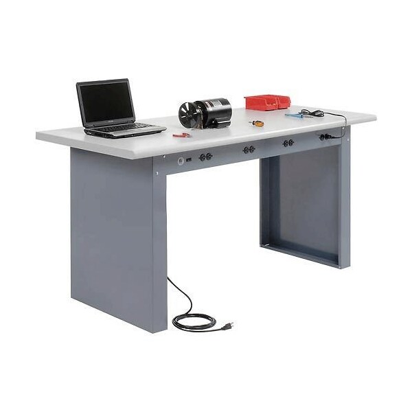 Global Industrial Panel Leg Workbench, 60 x 30in, Power Outlets ...