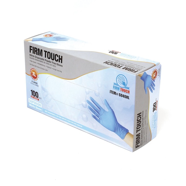 FIRM TOUCH Blue, Medium, 4 mil, Nitrile Powder-Free, Nitrile Disposable ...