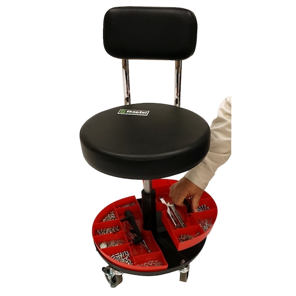 Lds Industries Mechanics Stool with Backrest and Removable Tray 1010277 ...