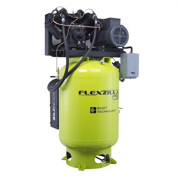 Flexzilla Air Compressor 10HP, 120 GAL, 3 PH, 230V, Vertical ...