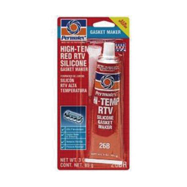 PERMATEX INC #26 Hi Temp RTV Silicone Gasket Maker, 3 Ounce Tube Carded ...