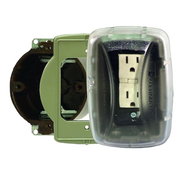 Intermatic Electrical Box Cover, 1 Gang, UV Stabilized Polycarbonate ...