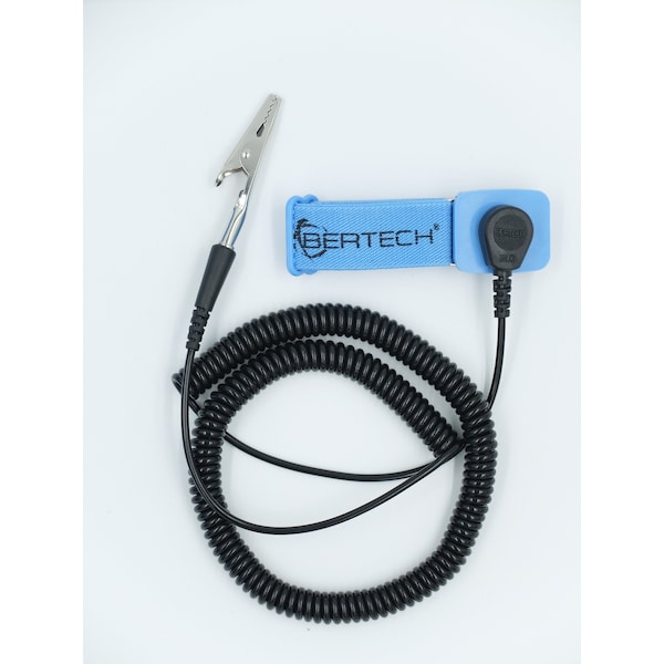 Bertech ESD Anti-Static Fabric Adjustable Wrist Strap with 12' Cord, 1 ...