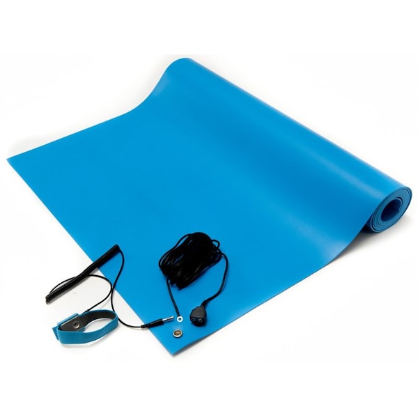 Bertech ESD Anti-Static Table Mat Kit, 2 Ft. x 4 Ft., Blue 1059-2x4BKT ...