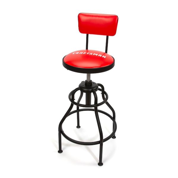 Craftsman Adjustable Height Workshop Stool with Back CMXZSAJ93394 | Zoro