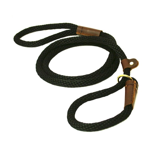Lone Wolf Solid (Round) 1/2" Braided Rope Lead with Slip SKY BLUE 3645 ...