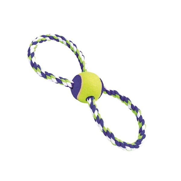 Coastal Pet Rascals 12" Figure 8 Rope Tug with Ball Dog Toy BLUE 3795 ...