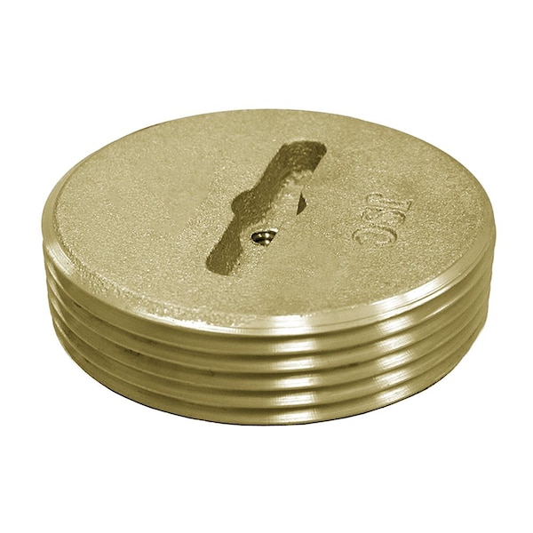 Jones Stephens 2-1/2in Slotted Brass Cleanout Plug with 5/16in Tapped ...