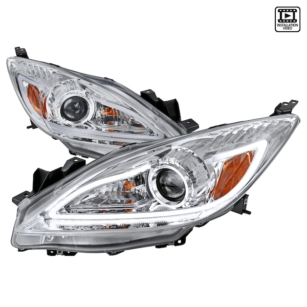 Spec-D Tuning 10-13 Mazda 3 Projector Headlight Chrome Housing With LED ...