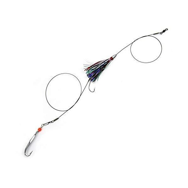 Clarkspoon Mackerel Duster Rig RdBlGrSir Duster W0 Silver, 20 Hook, 25 ...