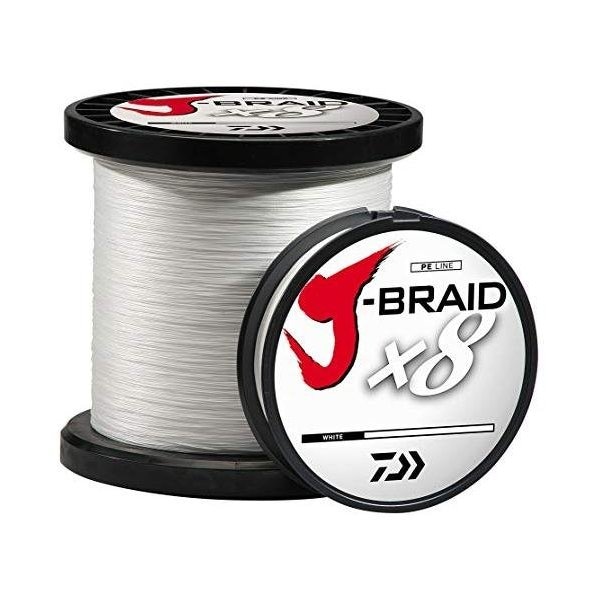 Daiwa JBraid X8 8 Strand Braided Line 150Lb 2500M Bulk Spool White ...