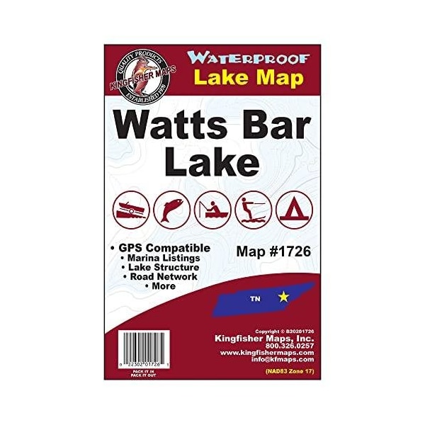 Kingfisher Waterproof Map Watts Bar Lake, Tn 1726 | Zoro