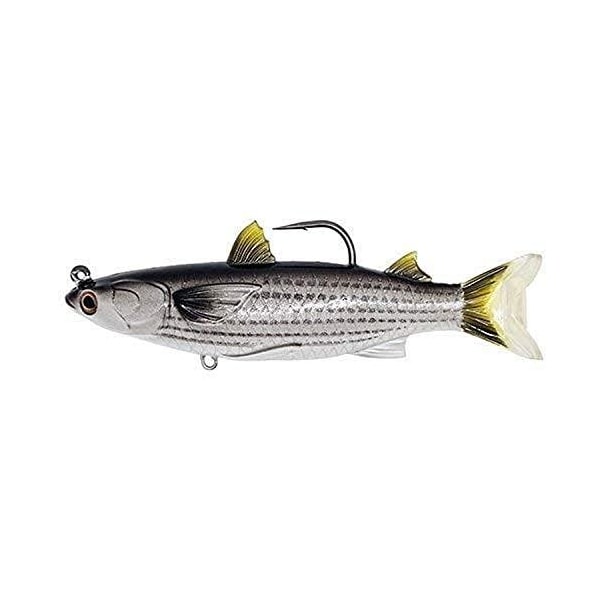 Livetarget Mullet Swimbait, 412, 70 Hook, 1 Oz SilverBlack, Medium Slow ...